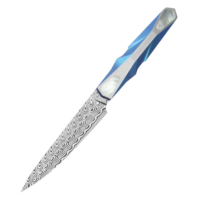 LAMBO FUTURISM 5-Inch Utility Knife, Damasteel Powder Steel, Titanium ...